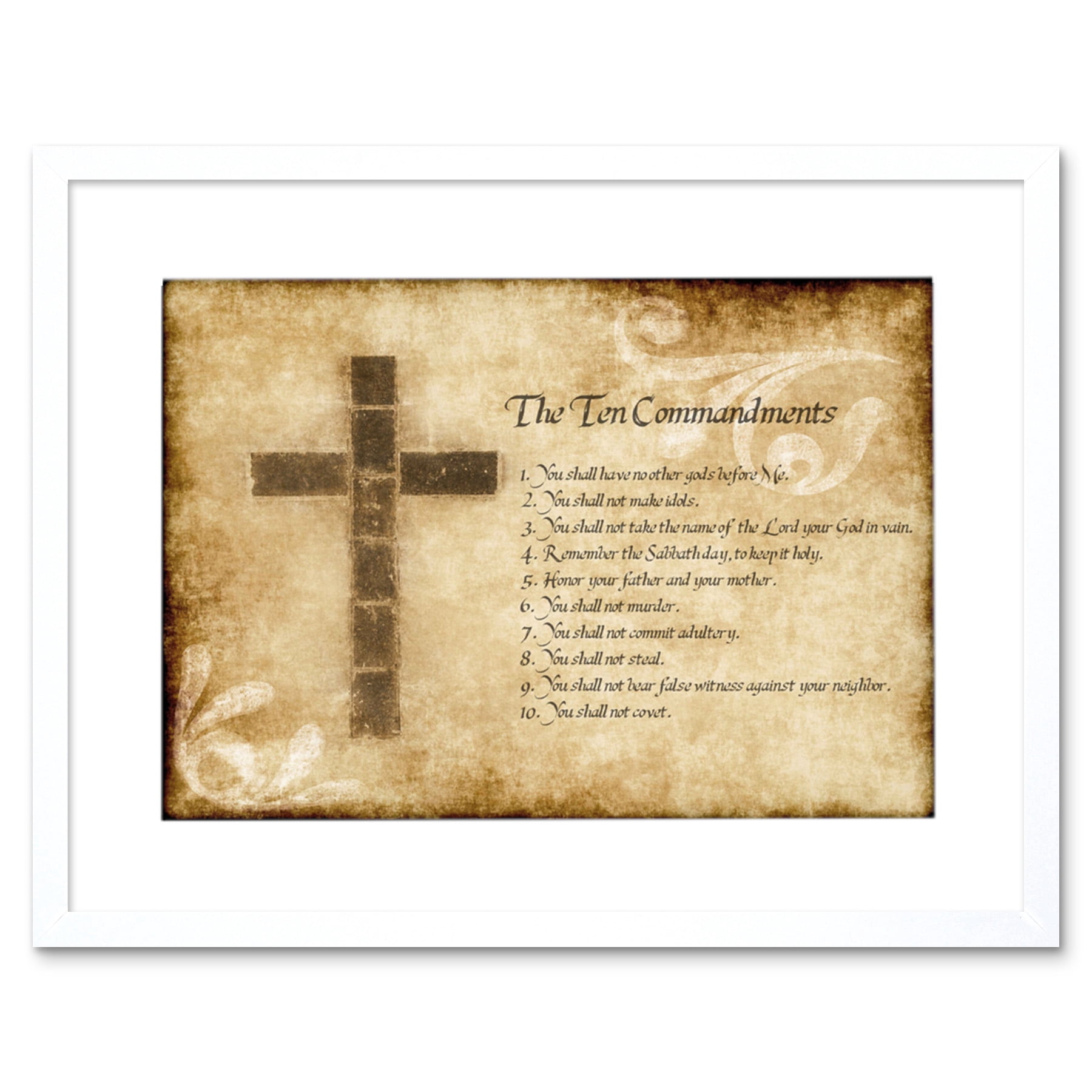 Ten 10 Commandments Christianity Religion Cross Religious Quote ...