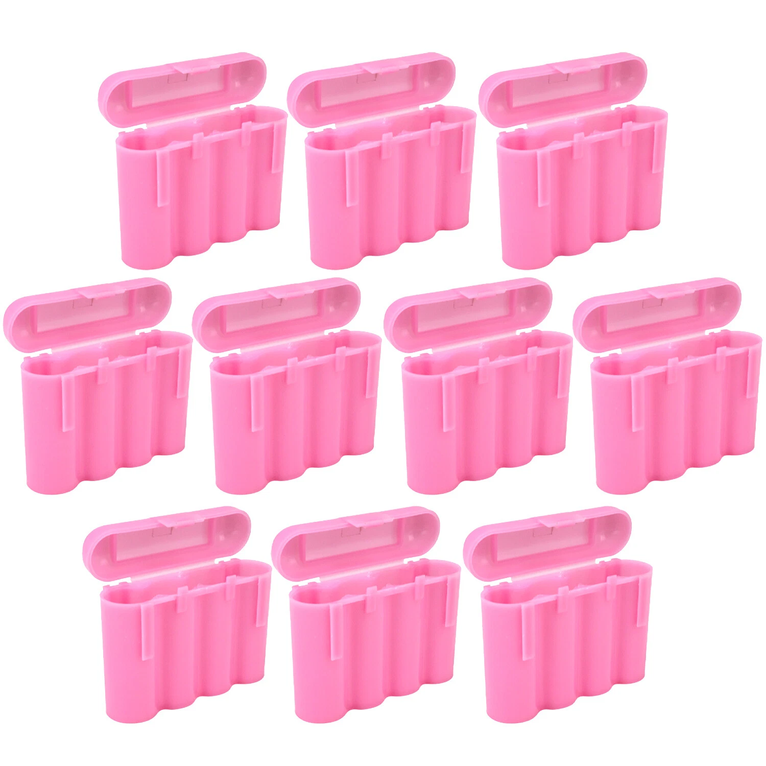 Ten (10) Ebc Battery Aa Aaa Pink Plastic Battery Storage Case Holder ...