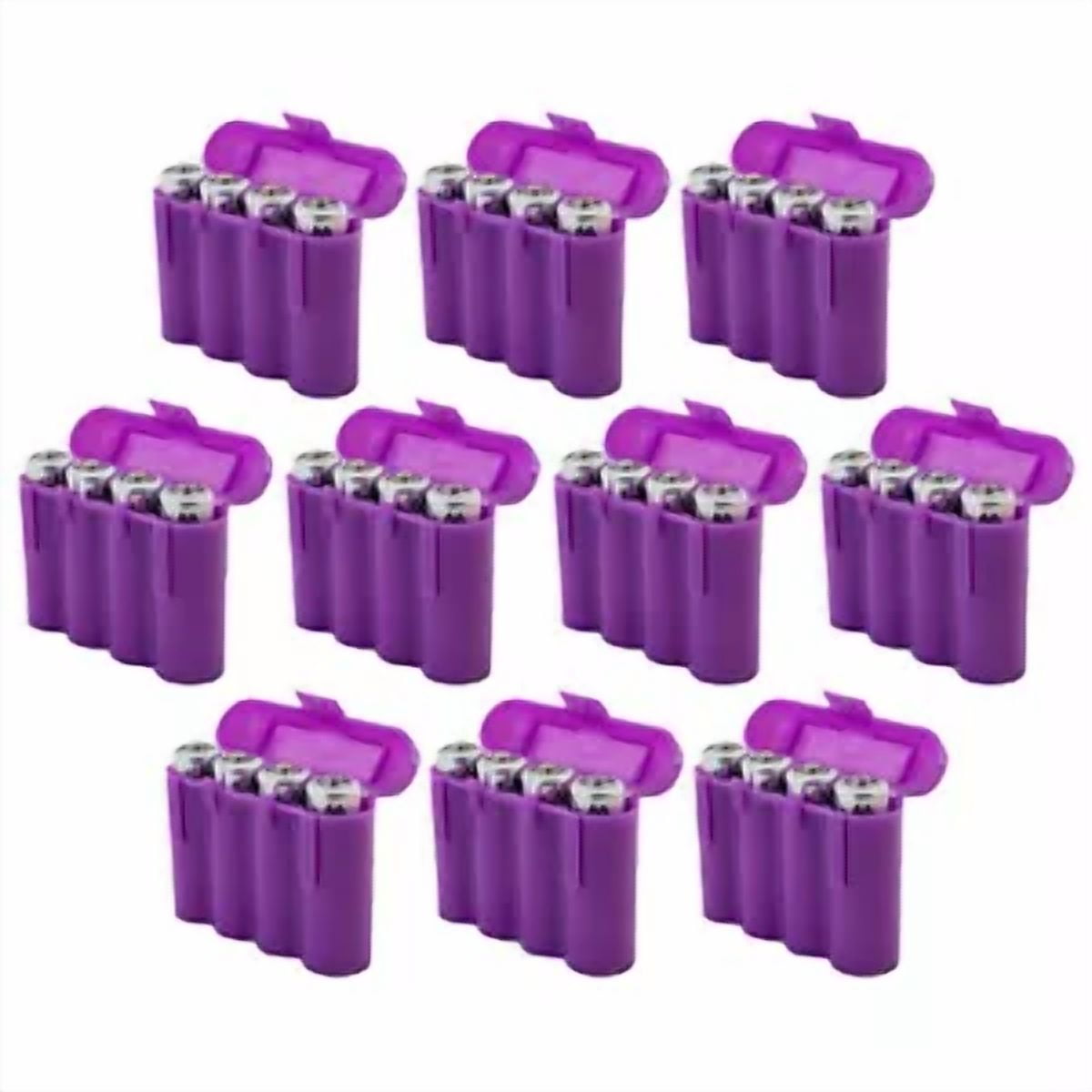 Ten (10) Ebc Battery Aa Aaa Purple Plastic Battery Storage Case Holder ...