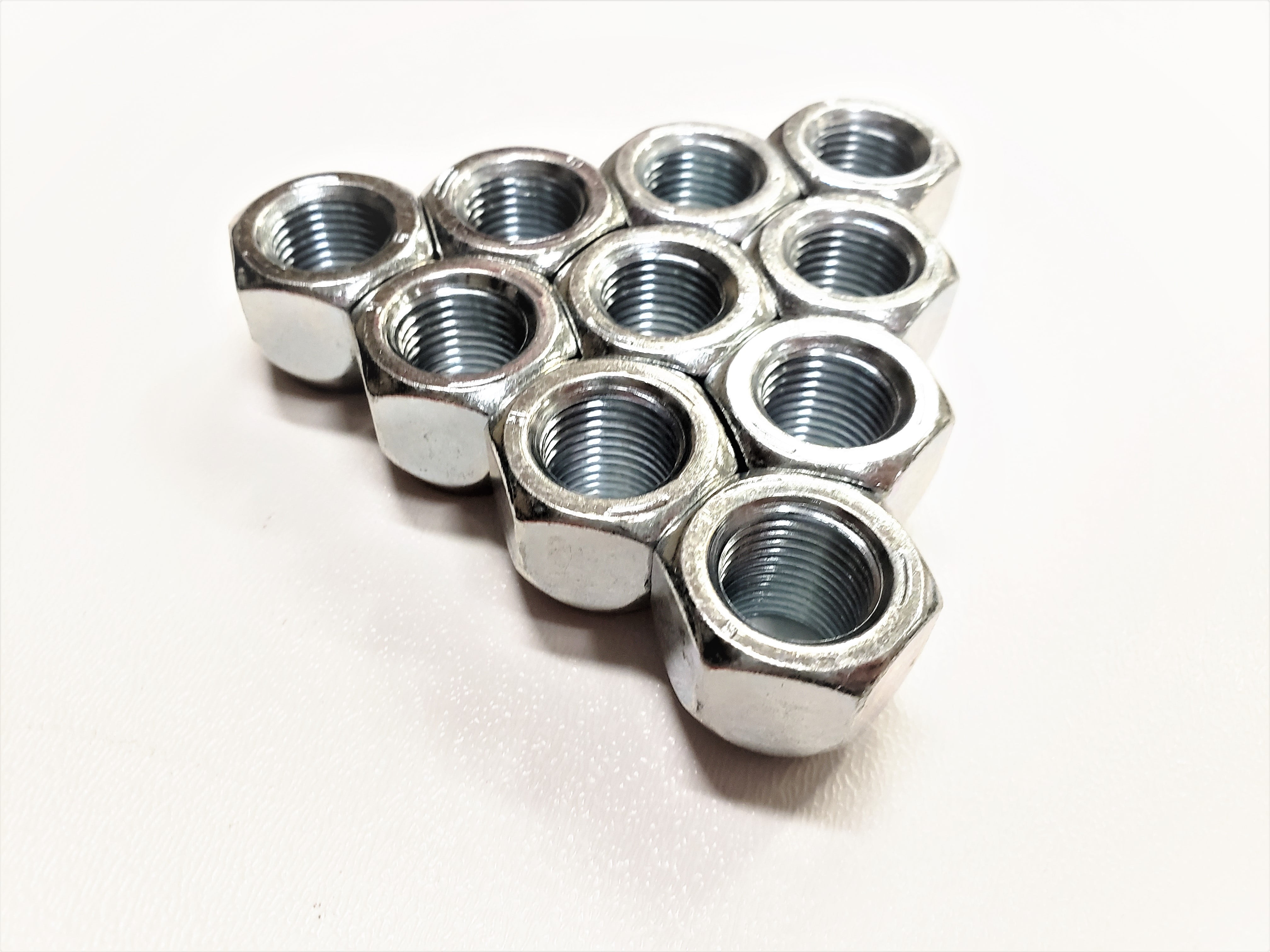 Ten (10) Pack 1/2" Open Zinc Steel Lug Nuts 1/2-20 For Trailer Wheel ...
