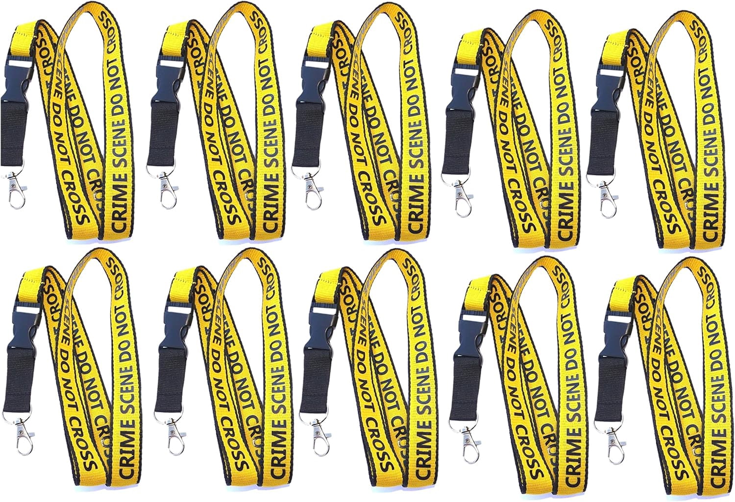 Ten (10) of Lanyards Crime Scene Do Not Cross - Metal Clasp and Quick ...