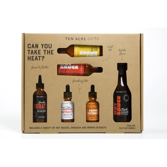 Ten Acre Gifts Assorted Hot Sauce Set, 6 Gourmet Flavors, Sriracha ...
