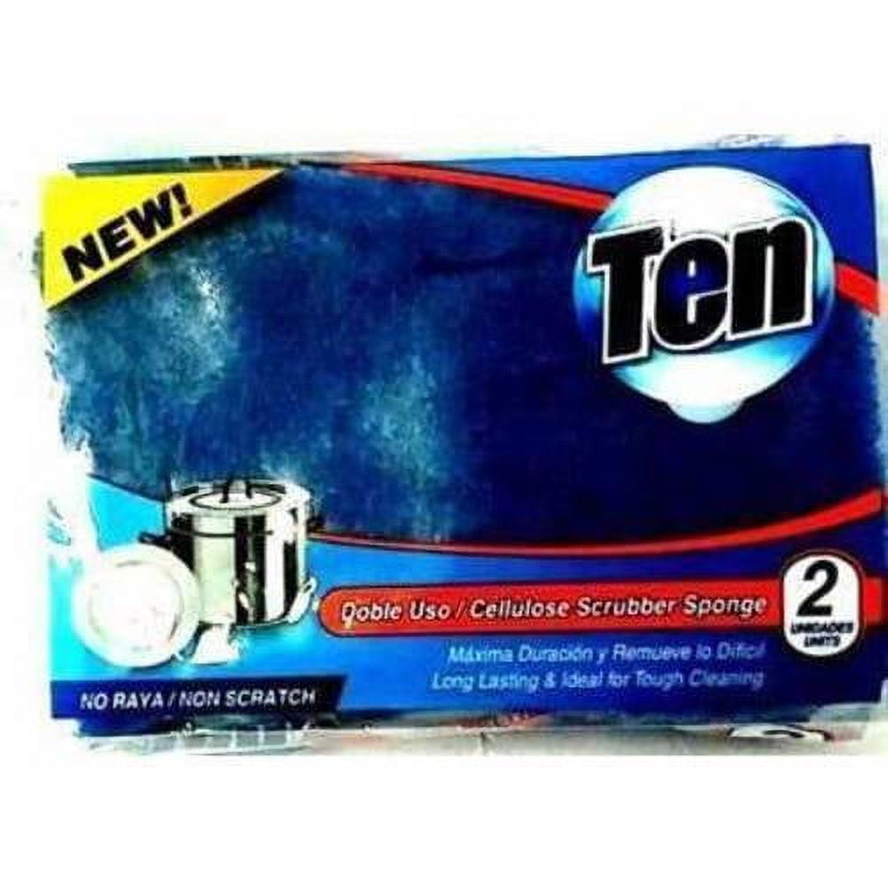 Ten Cellulose Scrubber Sponges 2 Pack Content Double Sided Multi ...