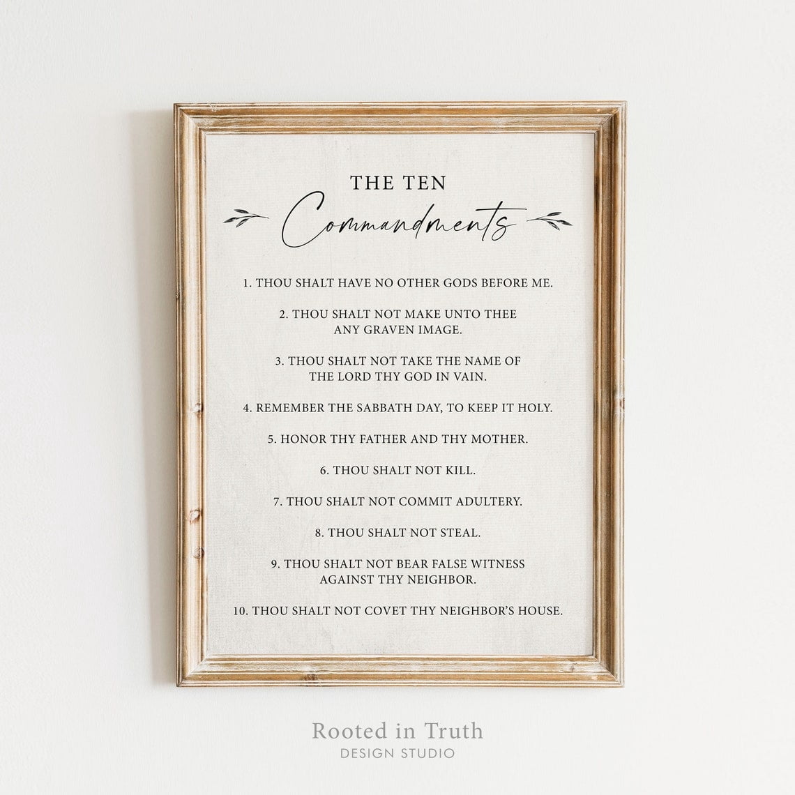 Ten Commandments Art Print, Scripture, Bible Verse Wall Art Poster ...