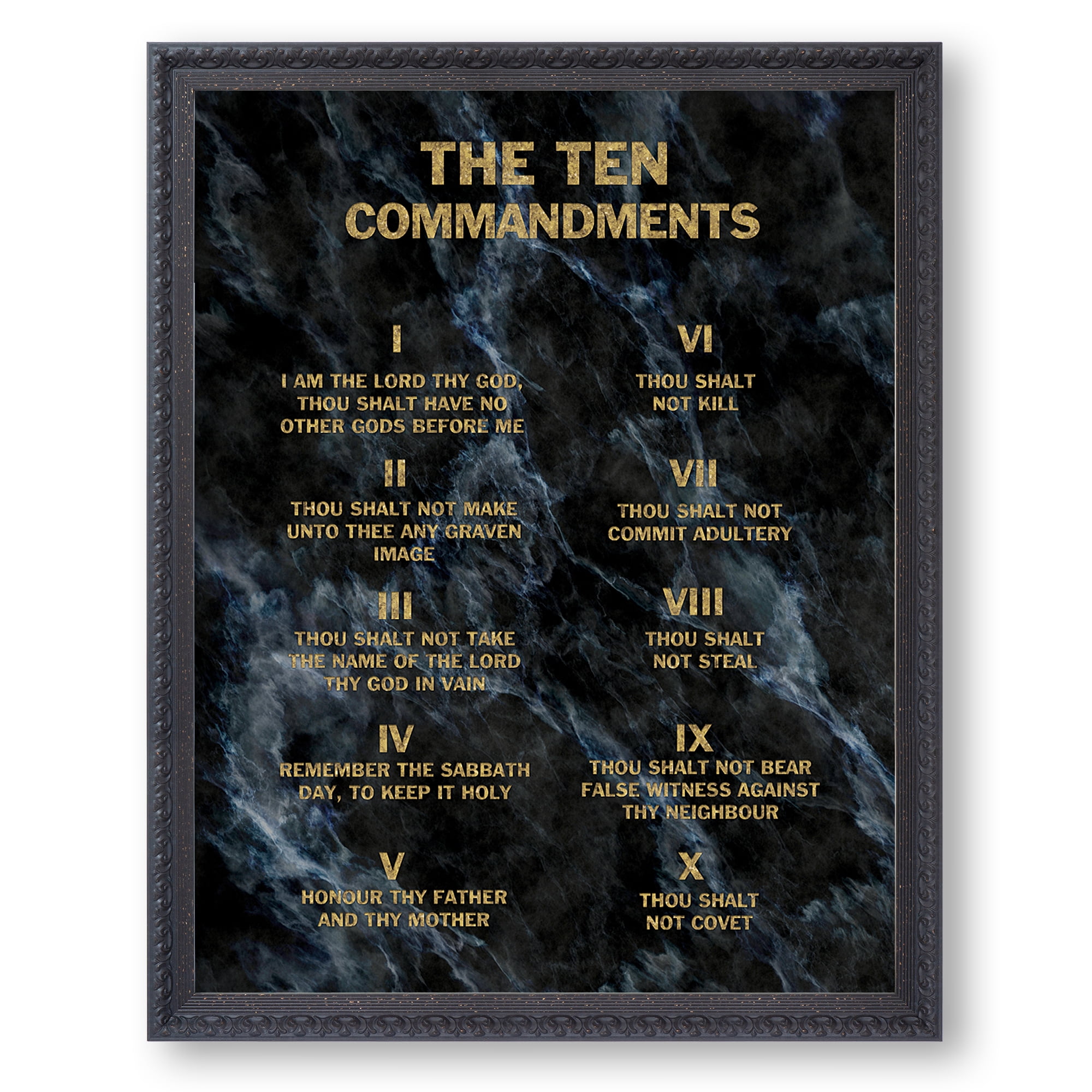The Ten Commandments(Black Texture) Framed Size:32.75 x 26.5 inches ...