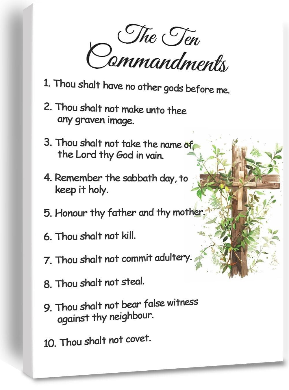 Ten Commandments Christian Bible Verse poster Wall Art 10 Commandments ...