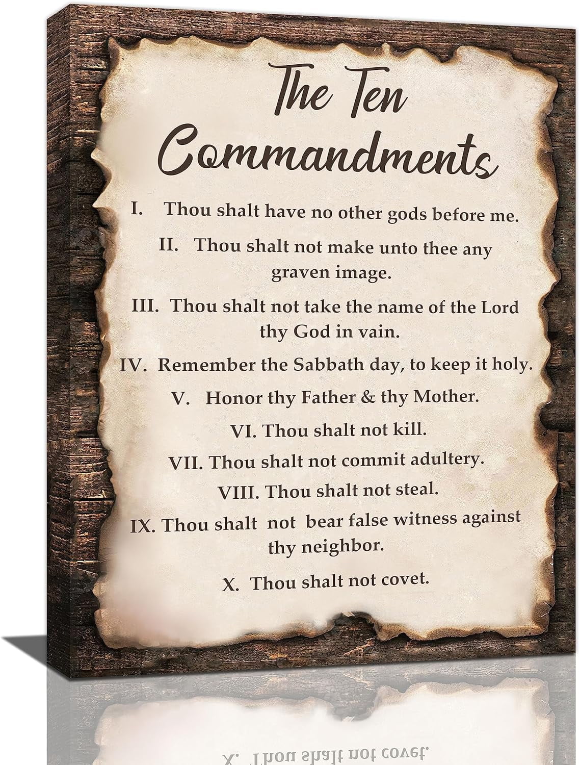 The Ten Commandments Decor Wall Art 10 Commandments Bible Verse ...