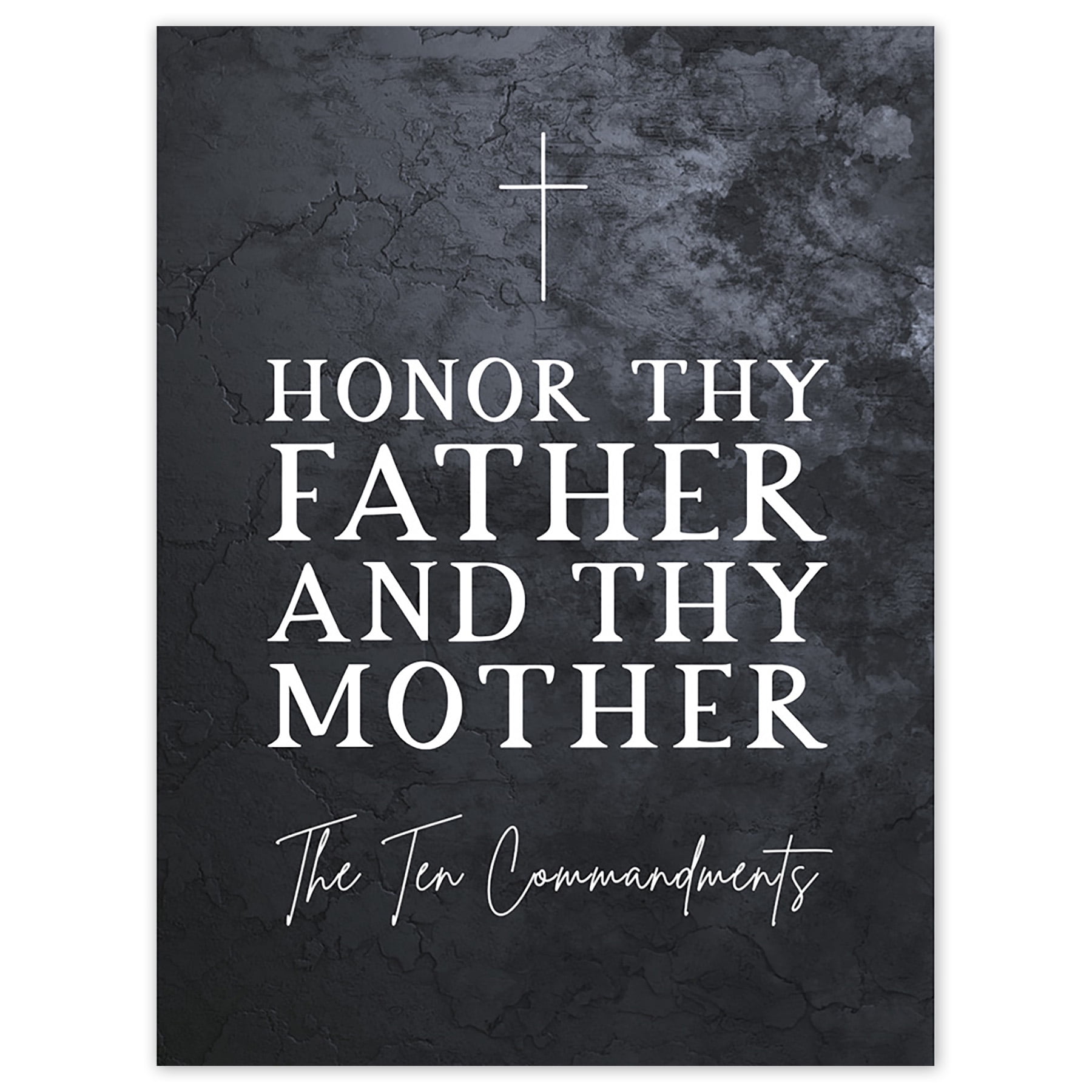 Ten Commandments Honor Thy Father and Mother Christian Bible Verse ...