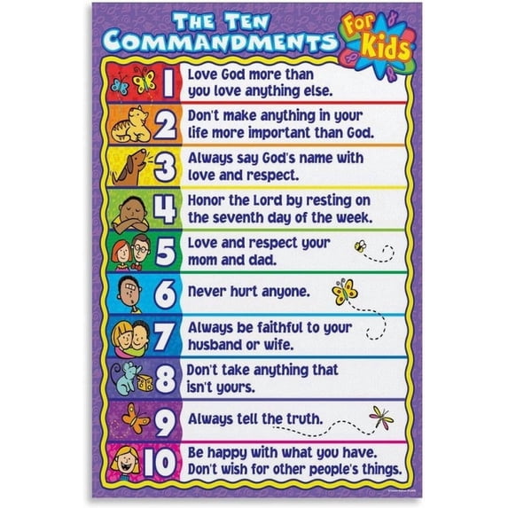 Ten Commandments Kids Wall Art poster - Walmart.com