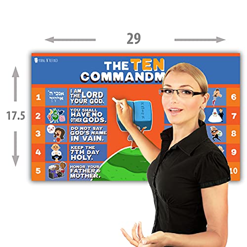 Ten Commandments LAMINATED Educational Poster Young N Refined (17.75 ...