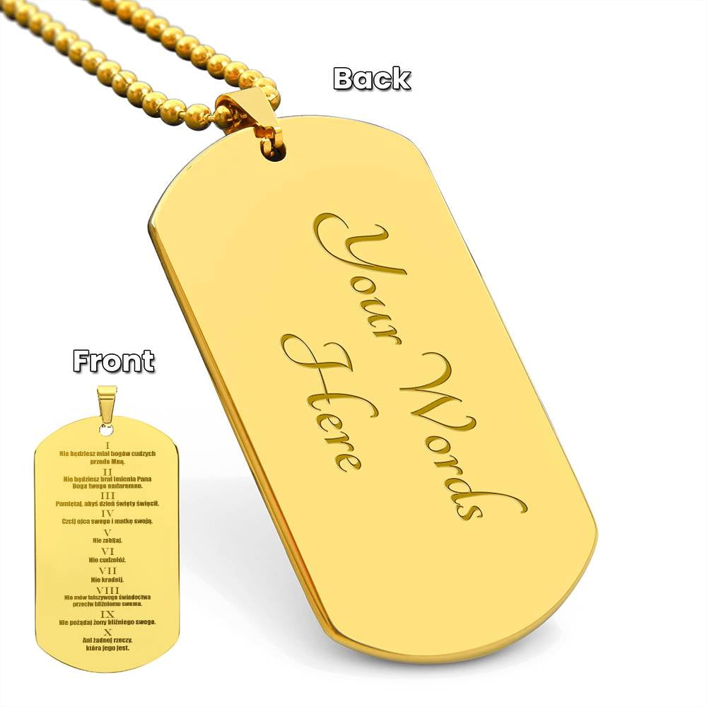 Ten Commandments Polish Przykazań Bożych Engraved Dog Tag Bible ...