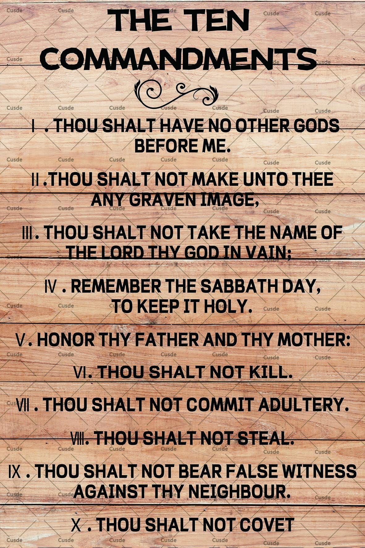 Ten Commandments Poster Thou Shalt Have No Other Gods Before Me Metal ...