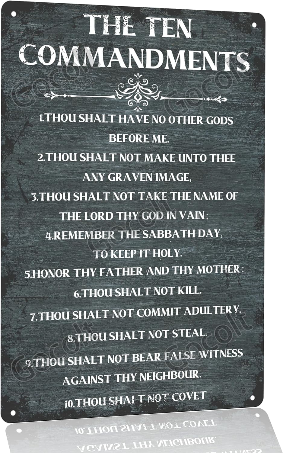 Ten Commandments Thou shalt have no other gods before me Metal Hanging ...