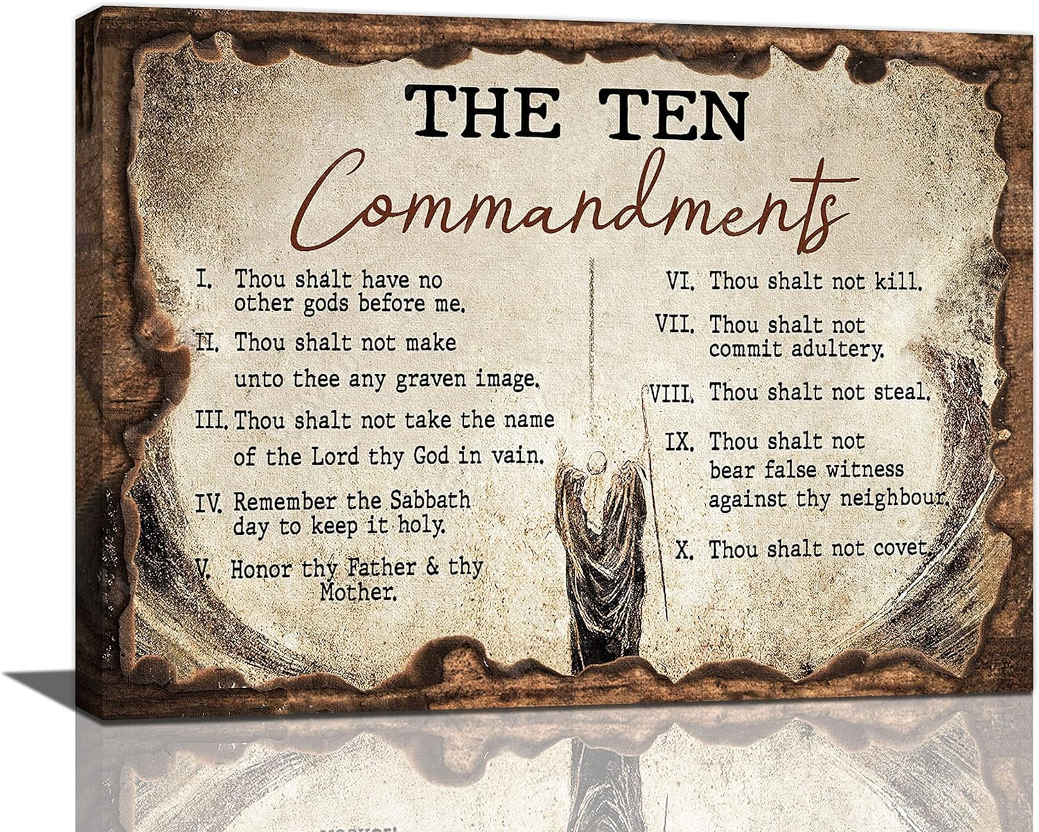 The Ten Commandments Wall Art 10 Commandments Christian Bible Verse ...