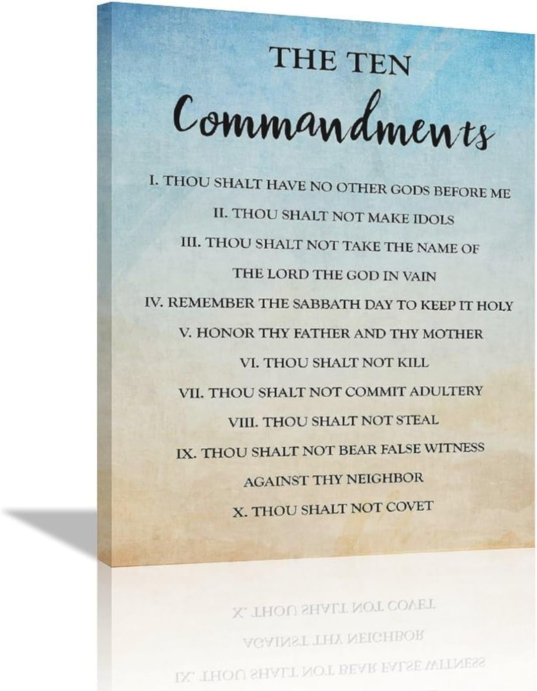 Ten Commandments Wall Art 10 Commandments Scripture Christian Decor ...