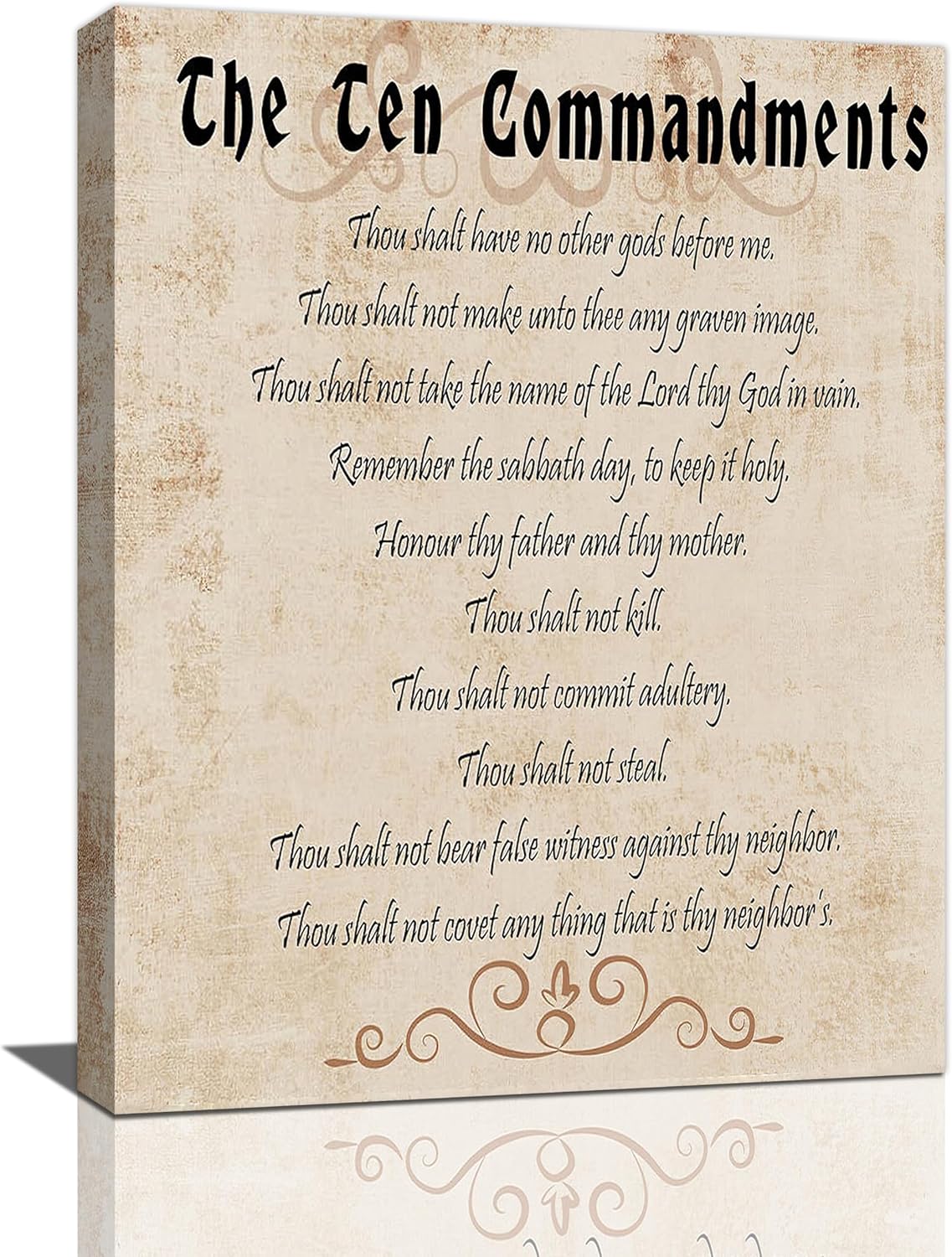 Ten Commandments Wall Art 10 Commandments Scripture Christian Decor ...