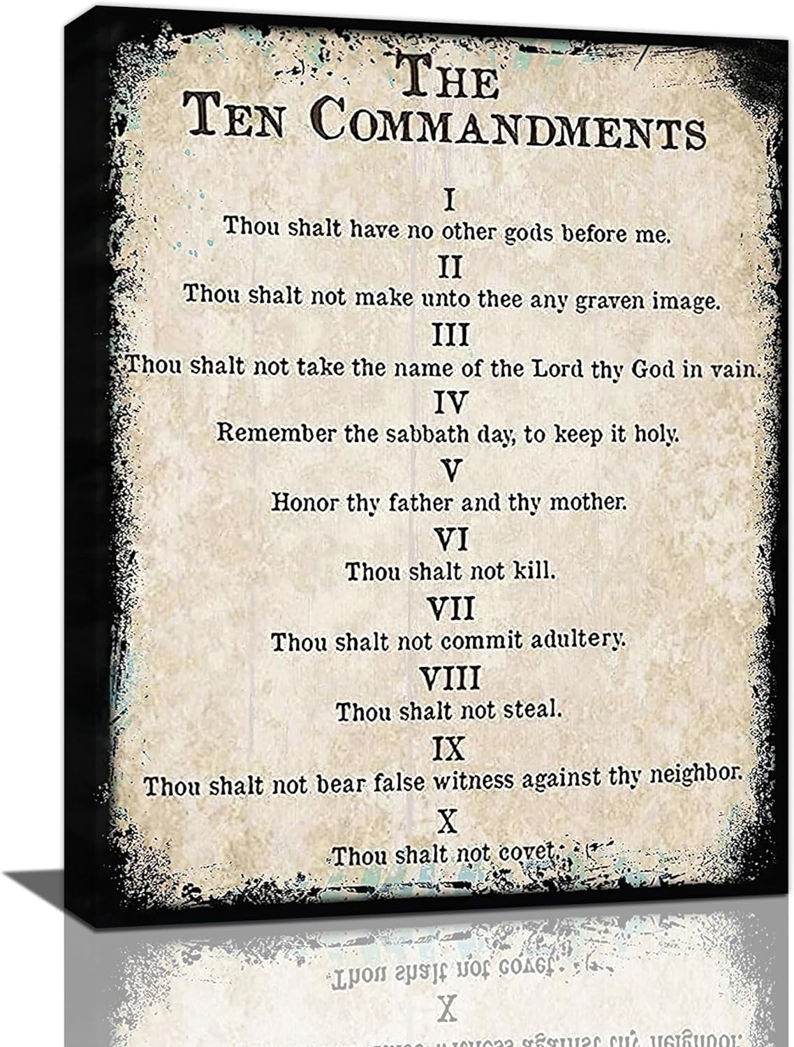 Ten Commandments Wall Art Christian Scripture Pictures Wall Decor Bible ...