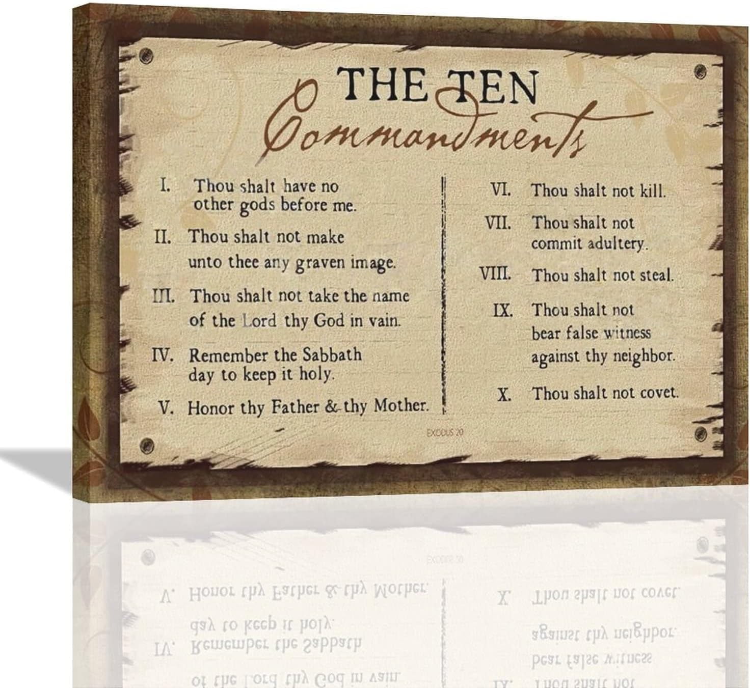 The Ten Commandments Wall Art Vintage 10 Commandments Pictures Wall ...