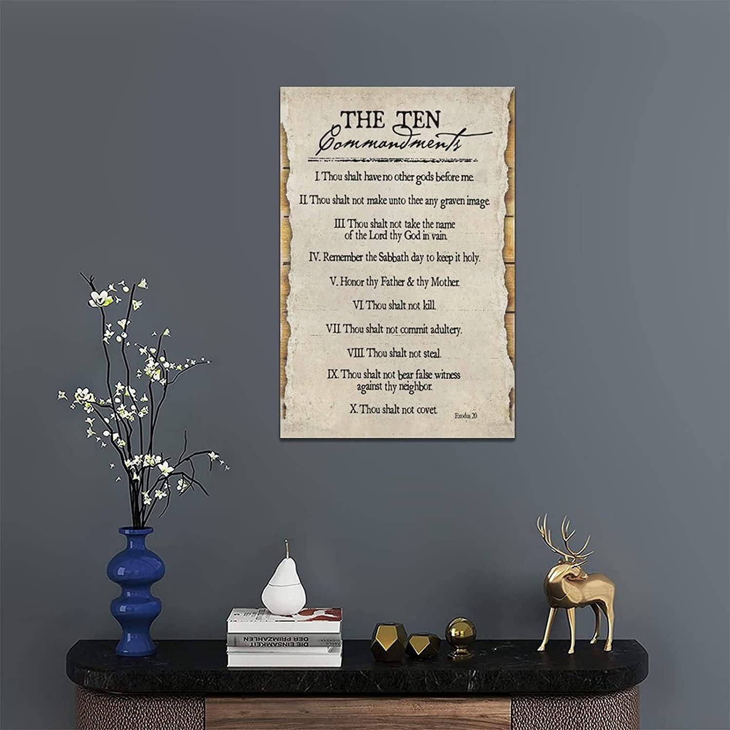Ten Commandments Wall Decor 10 Commandments Wall Art Motivational ...