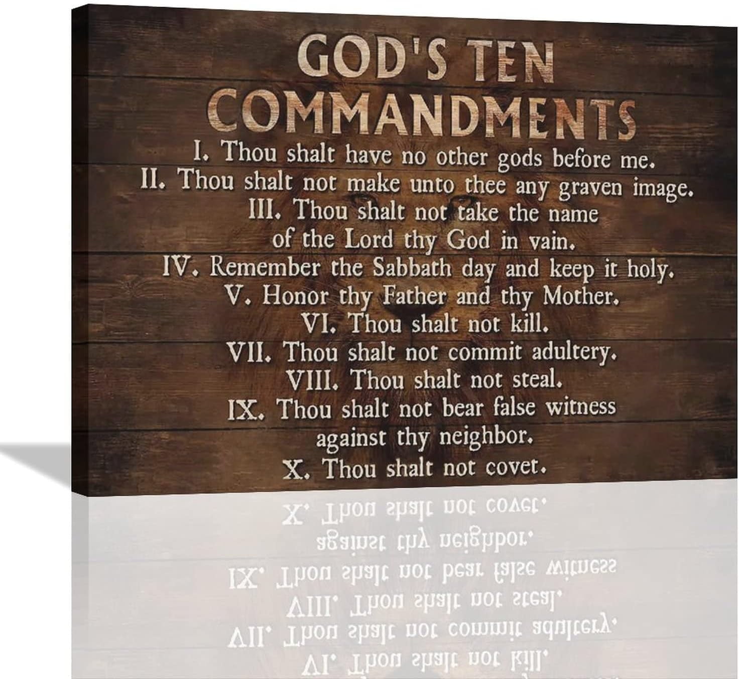 Ten Commandments Wall Decor 10 Commandments Wall Art Christian Lion ...