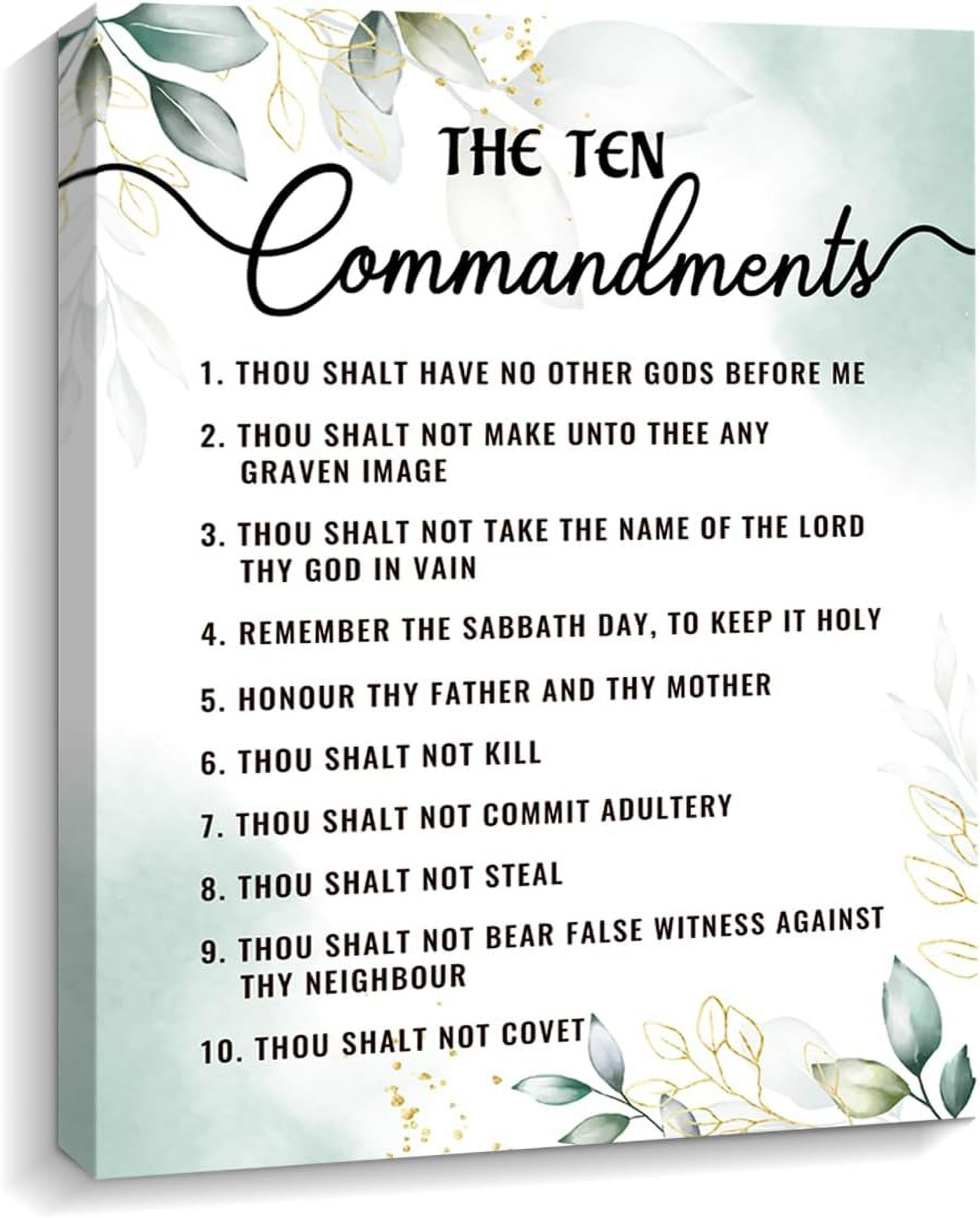 Ten Commandments Wall Decor Bible Verse Canvas Wall Art Motivational ...