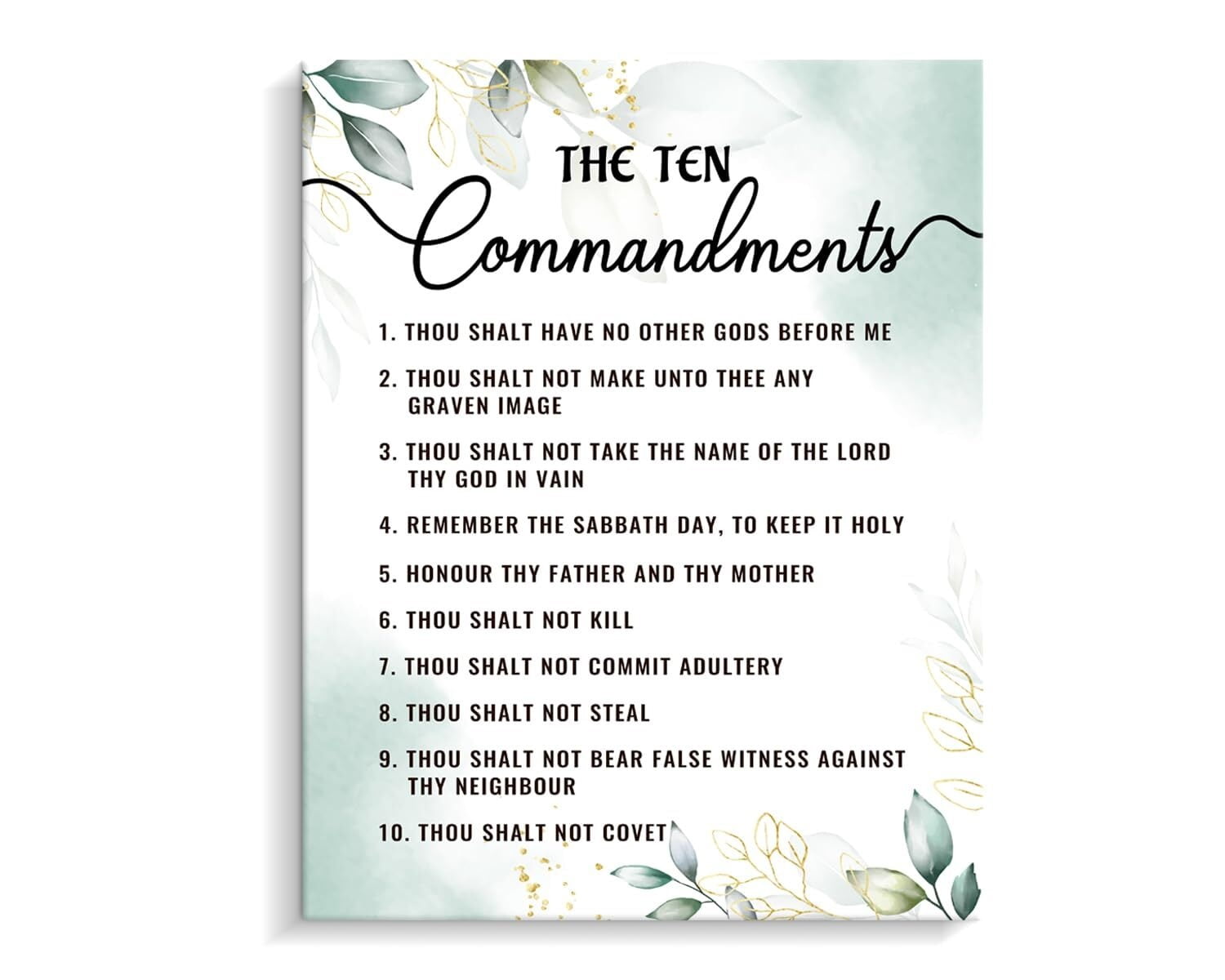 Ten Commandments Wall Decor Bible Verse Canvas Wall-Art Motivational ...