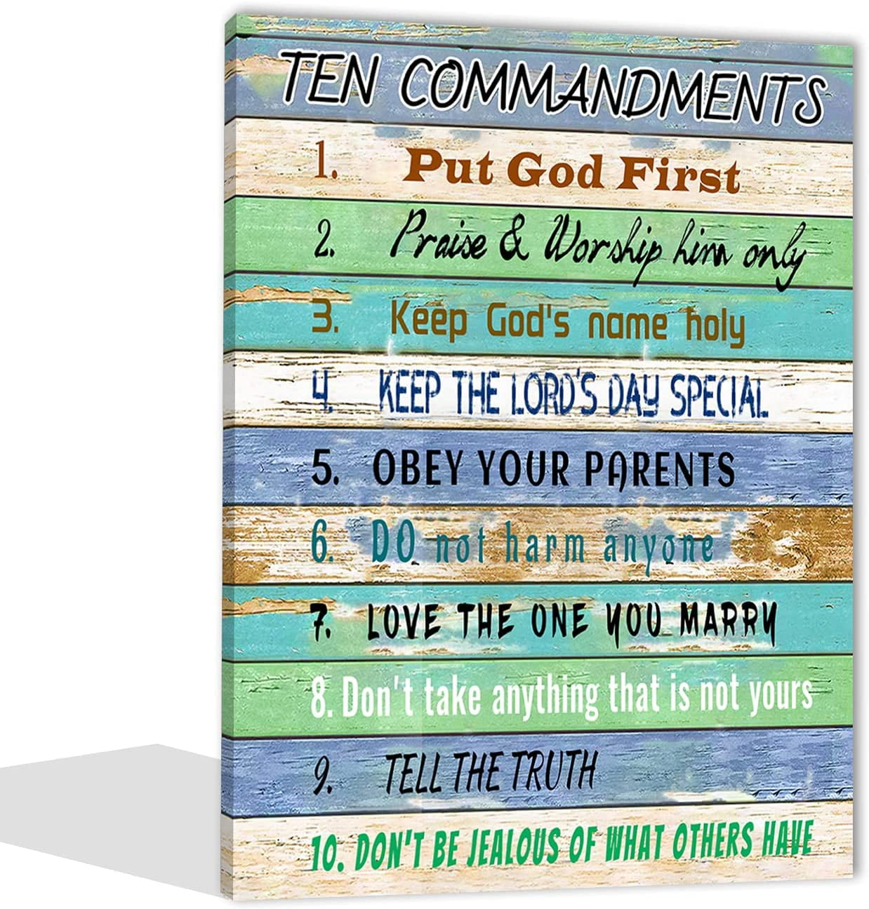 The Ten Commandments Wall Decor for Living Room Christian Prints ...