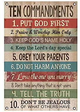 Ten Commandments Wall Decor Metal Signs Coffee Bar Decor Aluminum Signs ...