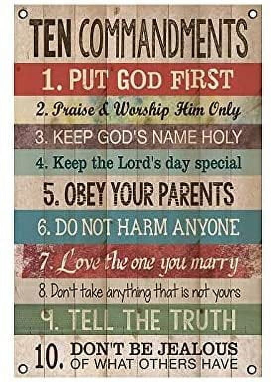 Ten Commandments Wall Decor Metal Signs Coffee Bar Decor Tin Signs ...