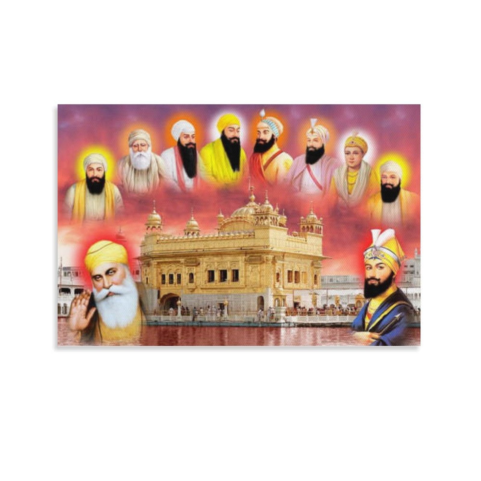 Ten Gurus Guru Nanak Dev Ji with Gobind Singh Posters Art Picture Print Wall Art Poster Painting ...