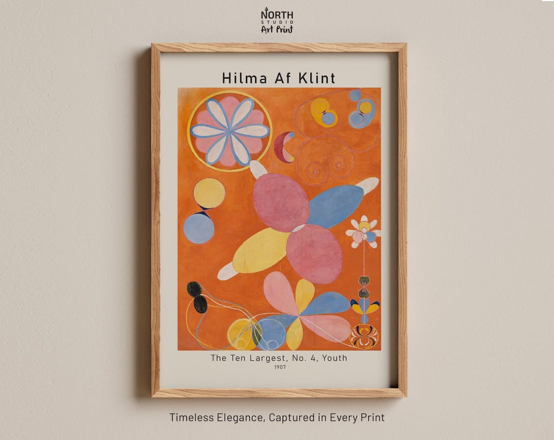 The Ten Largest No. 4 Print, Hilma Af Klint Abstract Youth, Spiritual ...