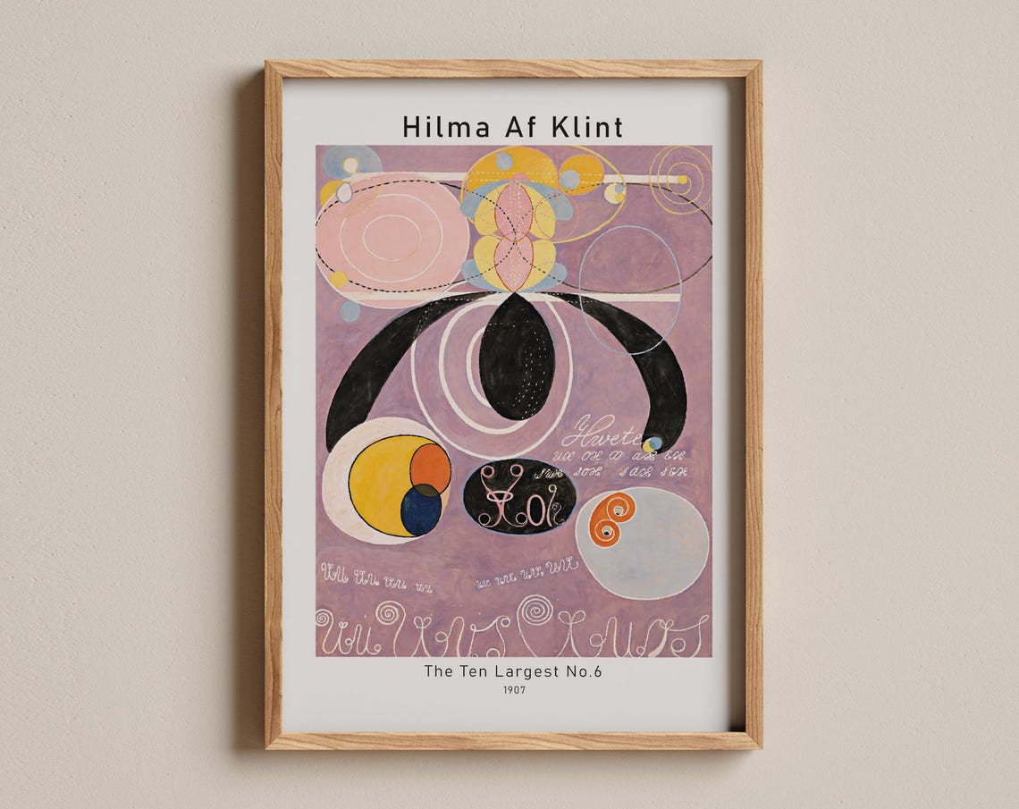 The Ten Largest No. 6 Print, Hilma Af Klint Abstract Spiritual Painting ...