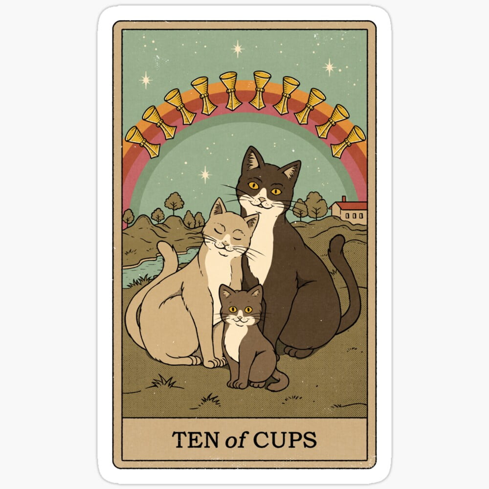 Ten Of Cups Sticker Phone Decal Water Bottle Stickers Car Decals ...