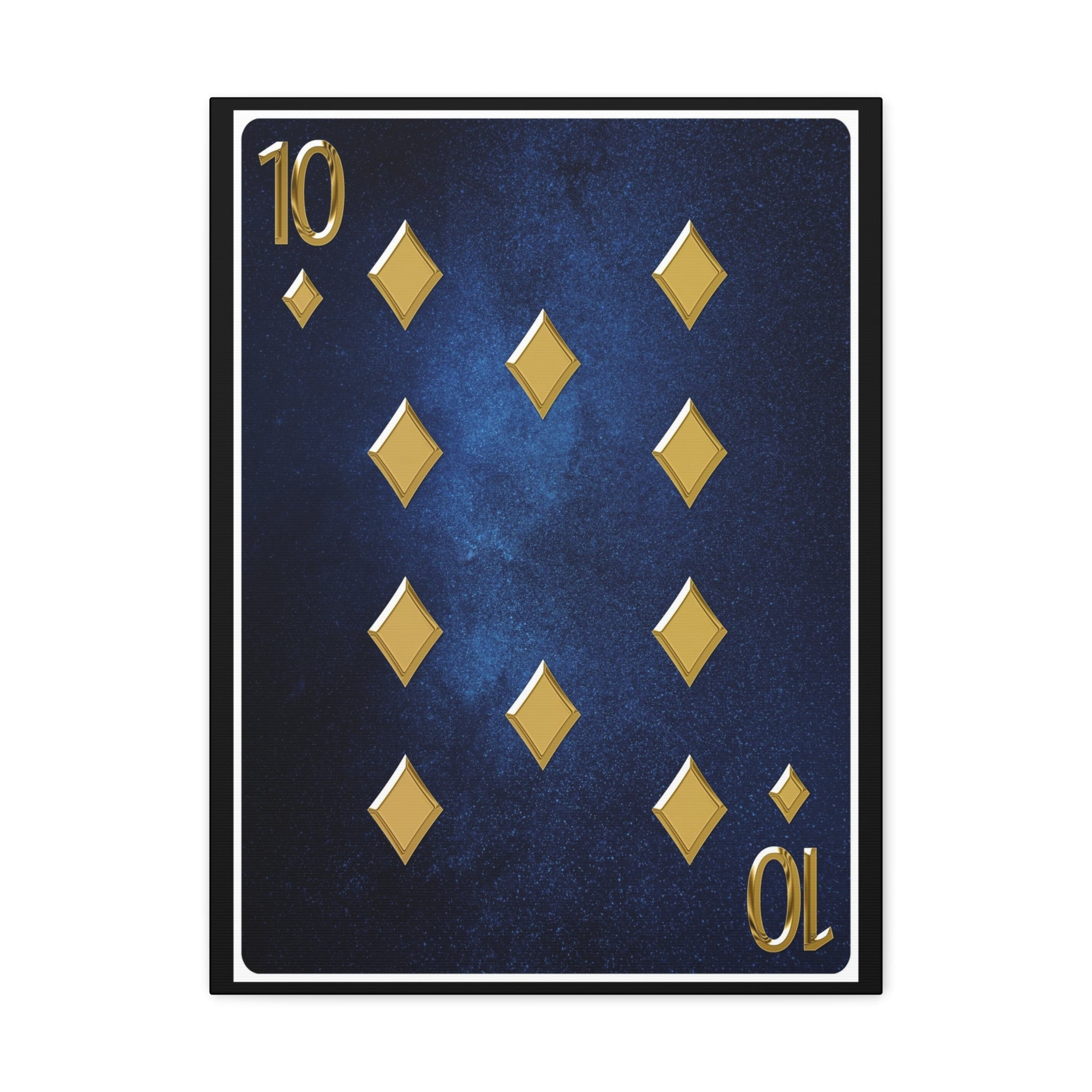 Ten Of Diamonds Space Background Playing Card Canvas Wall Art for Home ...