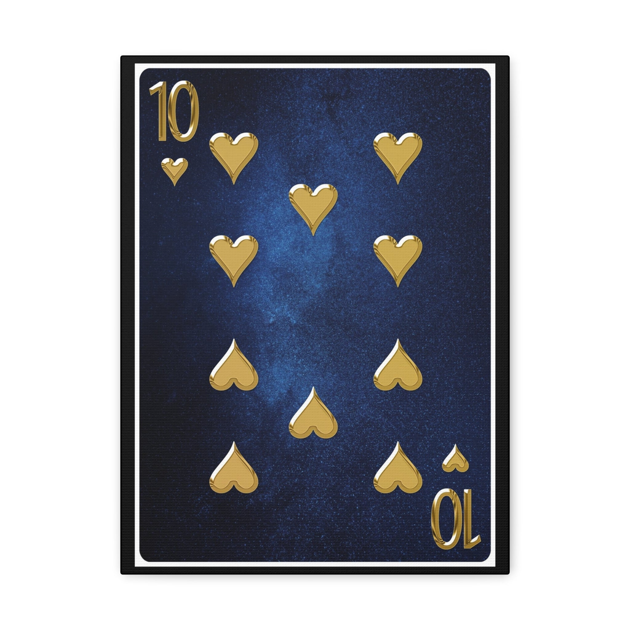 Ten Of Hearts Space Background Playing Card Canvas Wall Art for Home ...