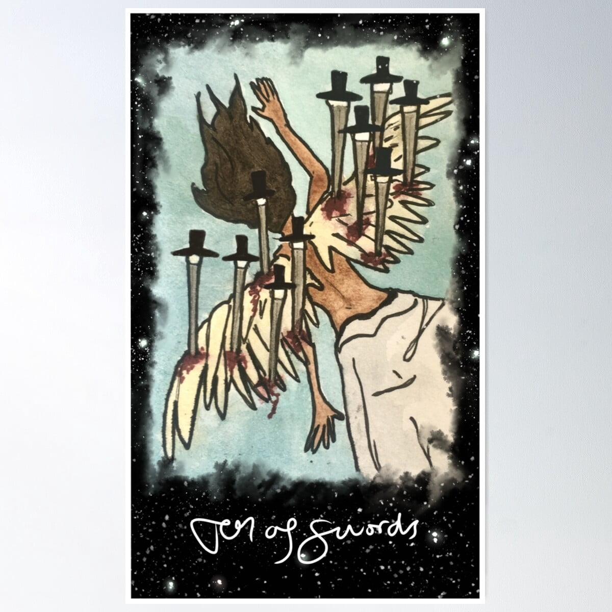Ten Of Swords: Tarotverse Tarot Deck Poster Wall Art, Modern Wall Decor ...