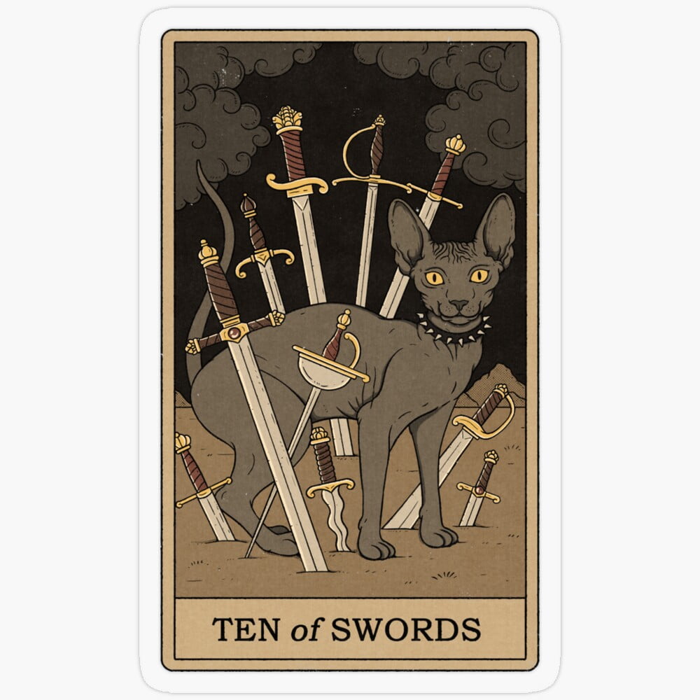 Ten Of Swords Transparent Sticker Phone Decal Water Bottle Stickers Car ...