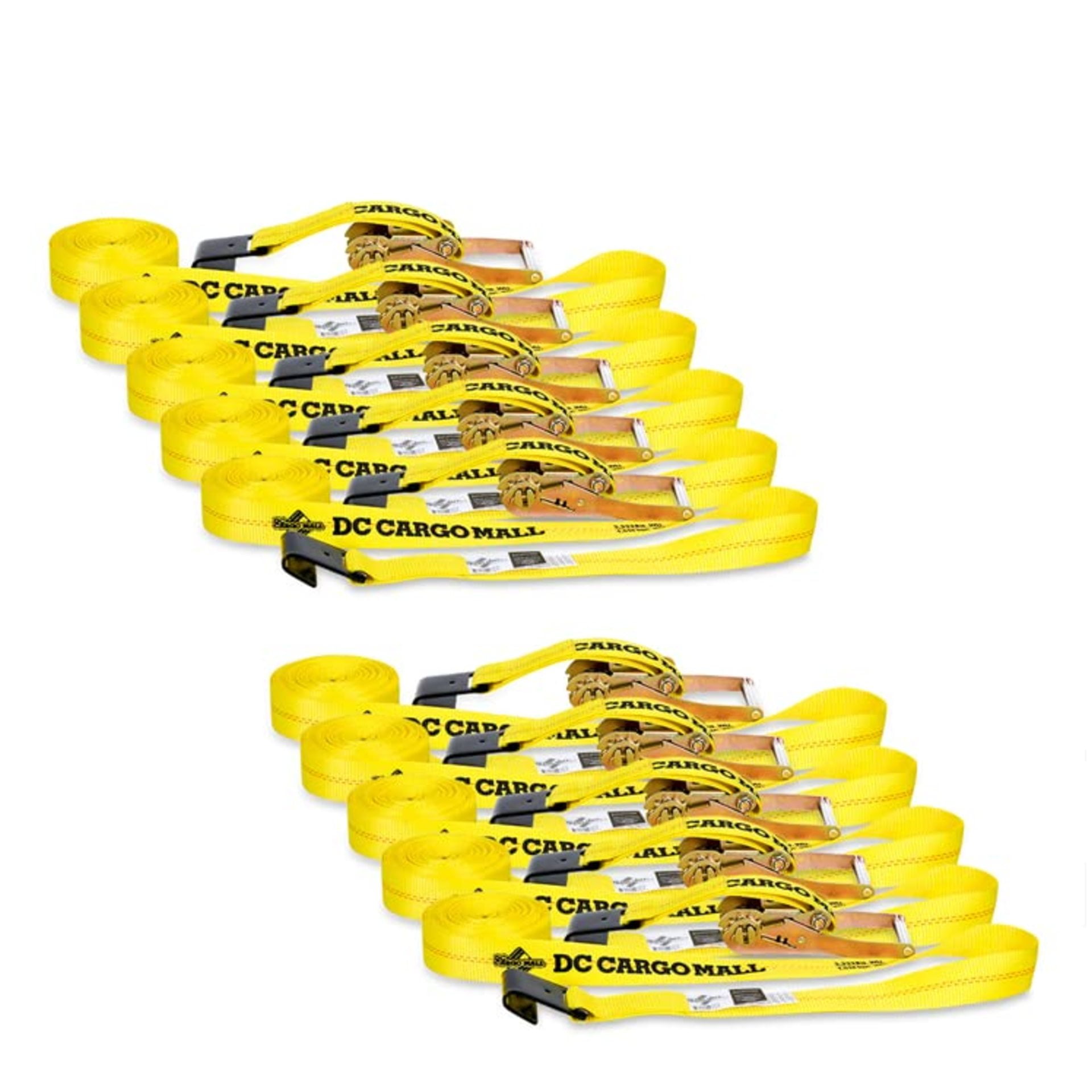 "Heavy-Duty Flat Hook Trailer Straps: 10 Ratchet Tie-Downs, 2"" x 27 ...