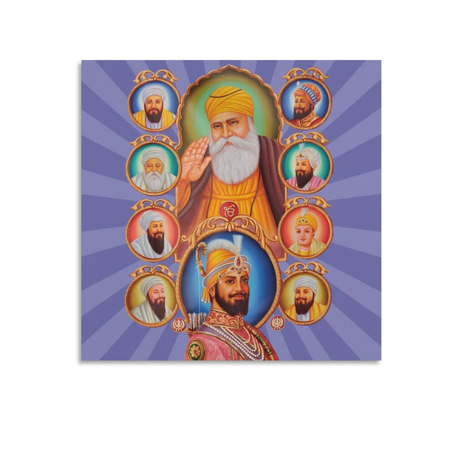 Ten Sikh Gurus Guru Nanak Dev Ji with Gobind Singh Poster Room ...