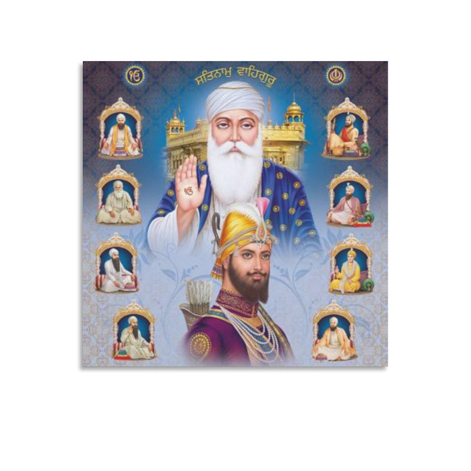 Ten Sikh Gurus Guru Nanak Dev Ji with Gobind Singh Posters Room ...