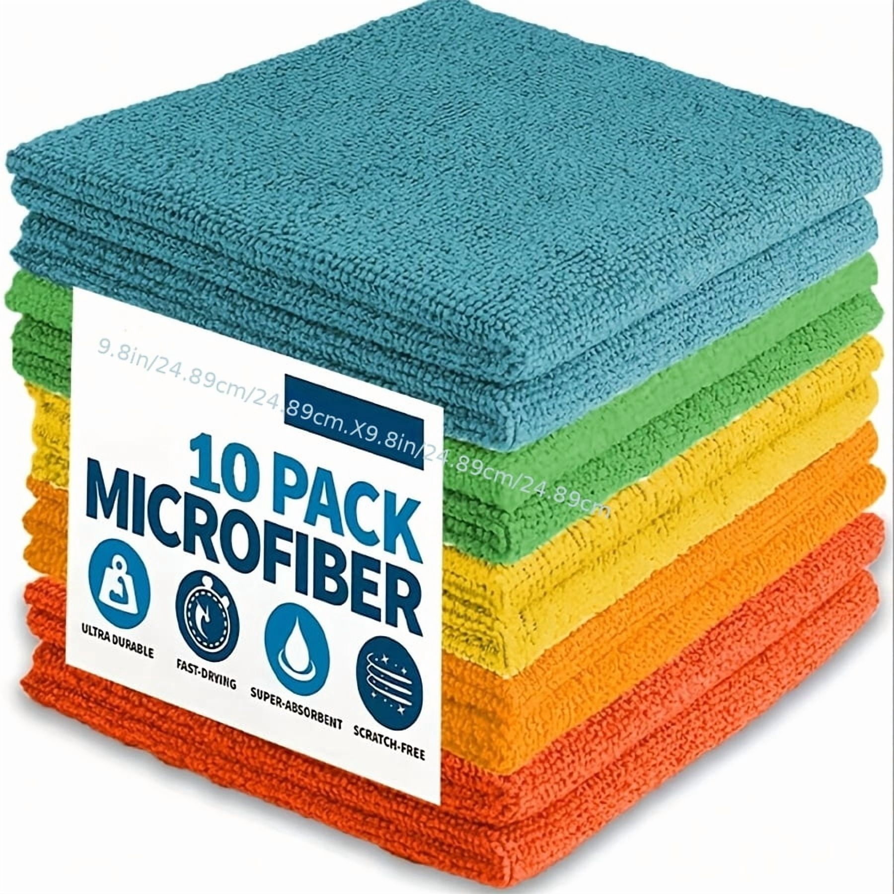 Ten Ultra-fine Fiber Absorbent Cloths, Kitchen and Home Cleaning Cloths ...