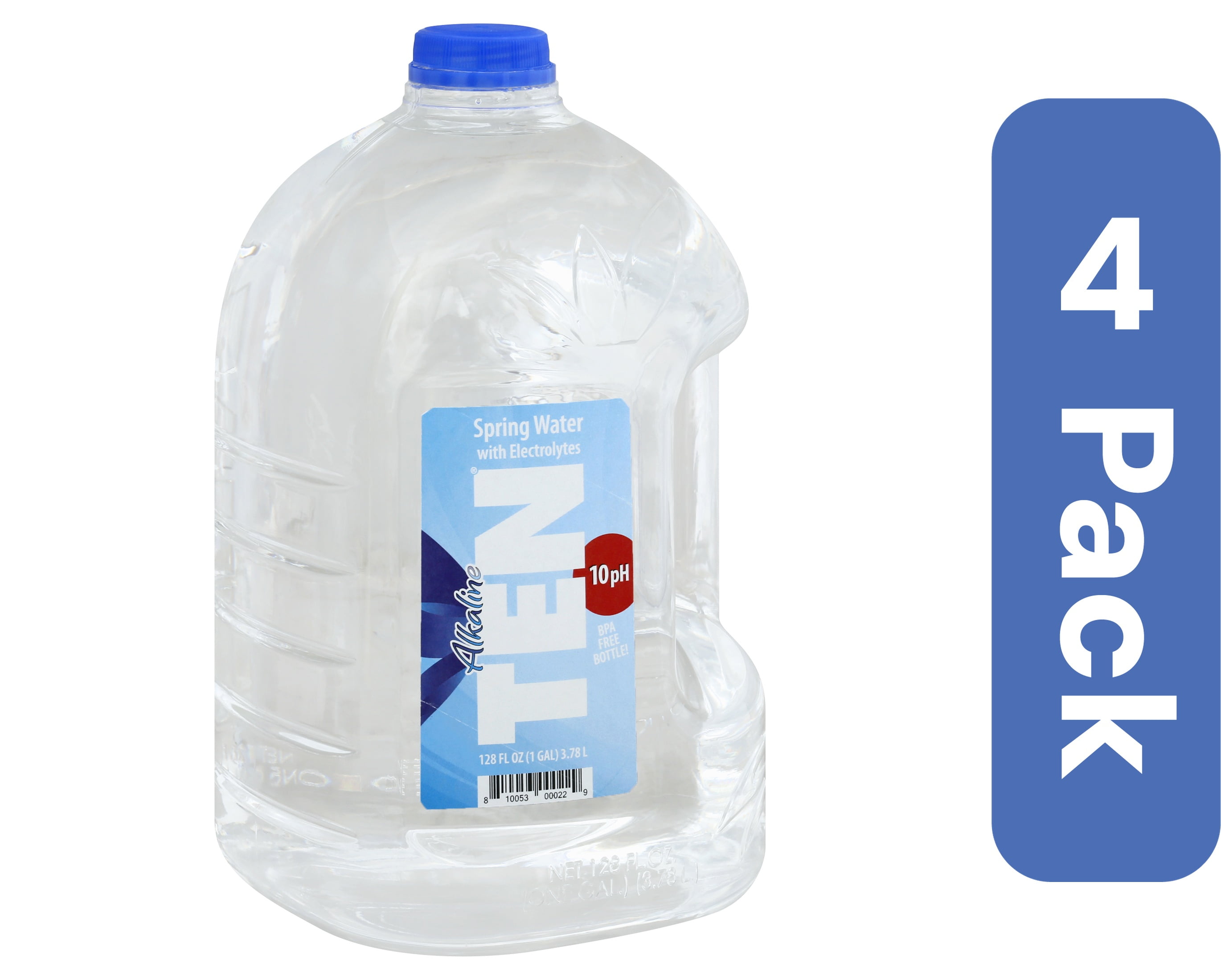 Ten Water Spring Water Alkaline Gallon 128 fl oz (Pack Of 4) - Walmart.com