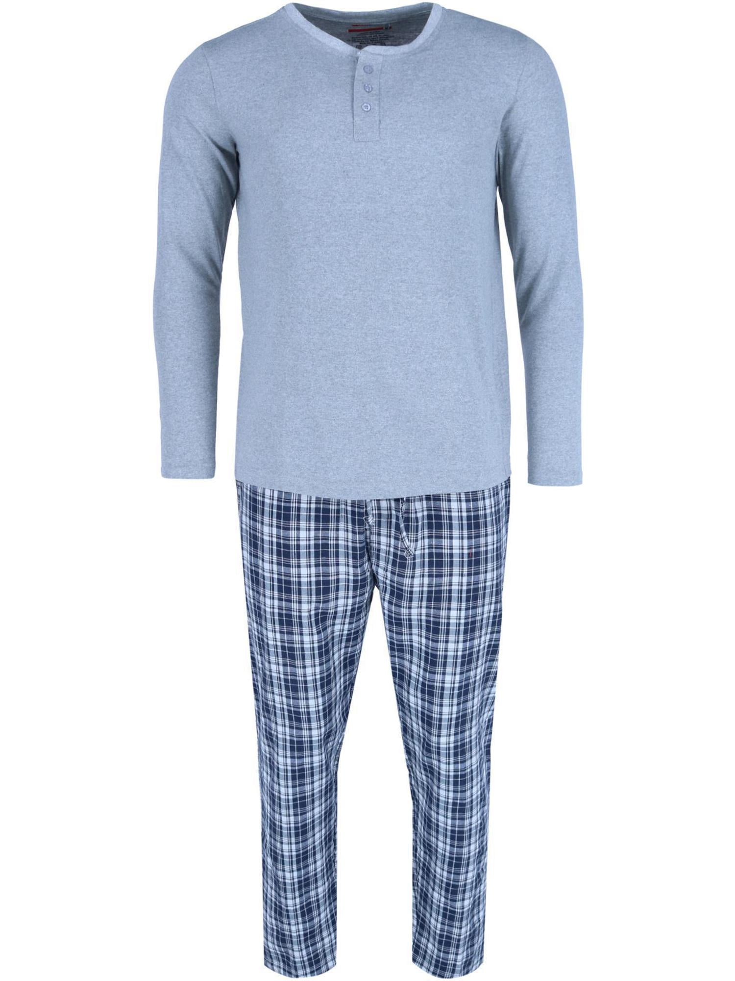 Ten West Apparel Long Sleeve Henley With Flannel Pant Lounge Set (Men ...