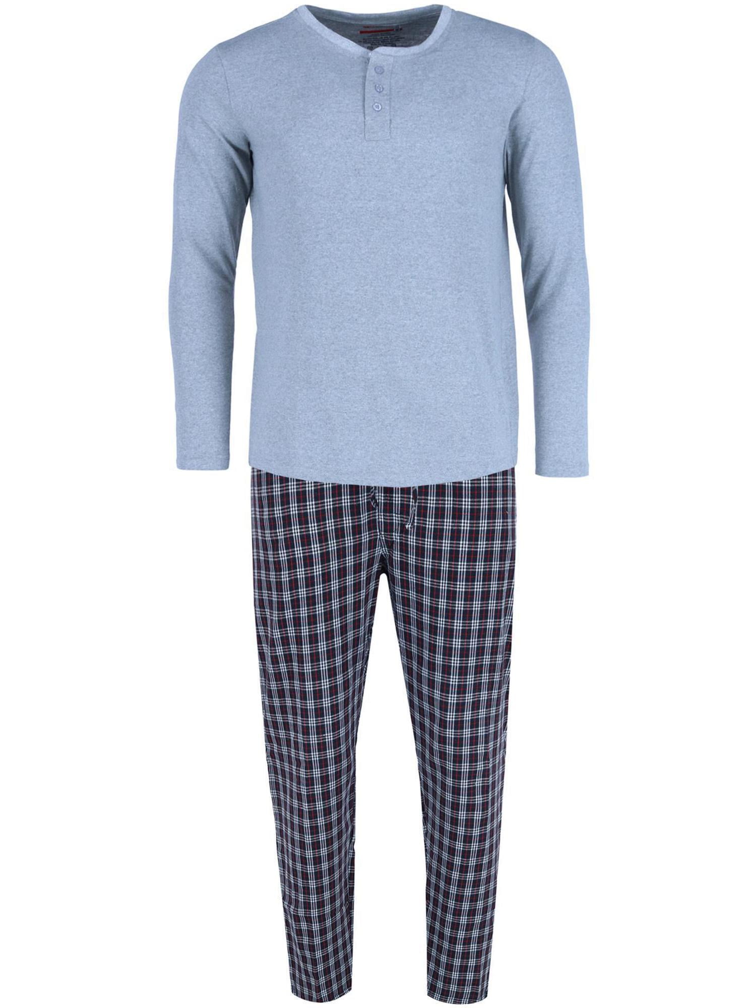 Ten West Apparel Long Sleeve Henley With Flannel Pant Lounge Set (Men ...