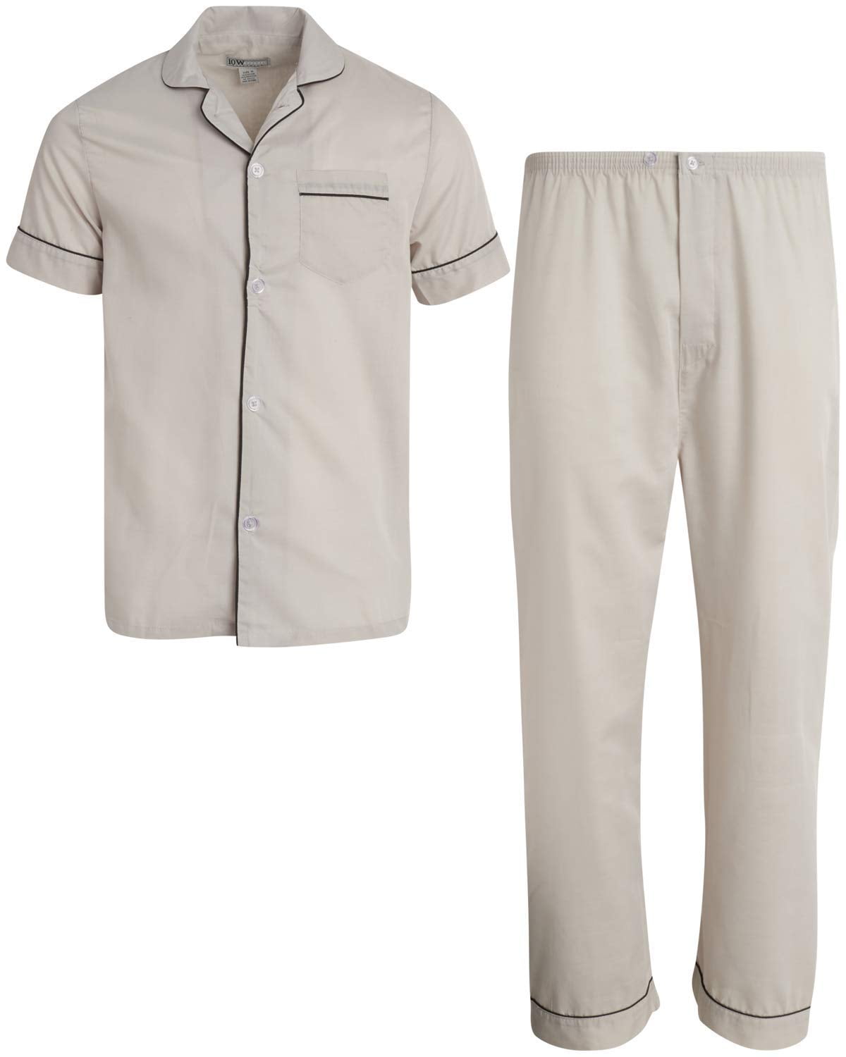 Ten West Apparel Men's 2-Piece Pajama Set with Short Sleeve Shirt and ...