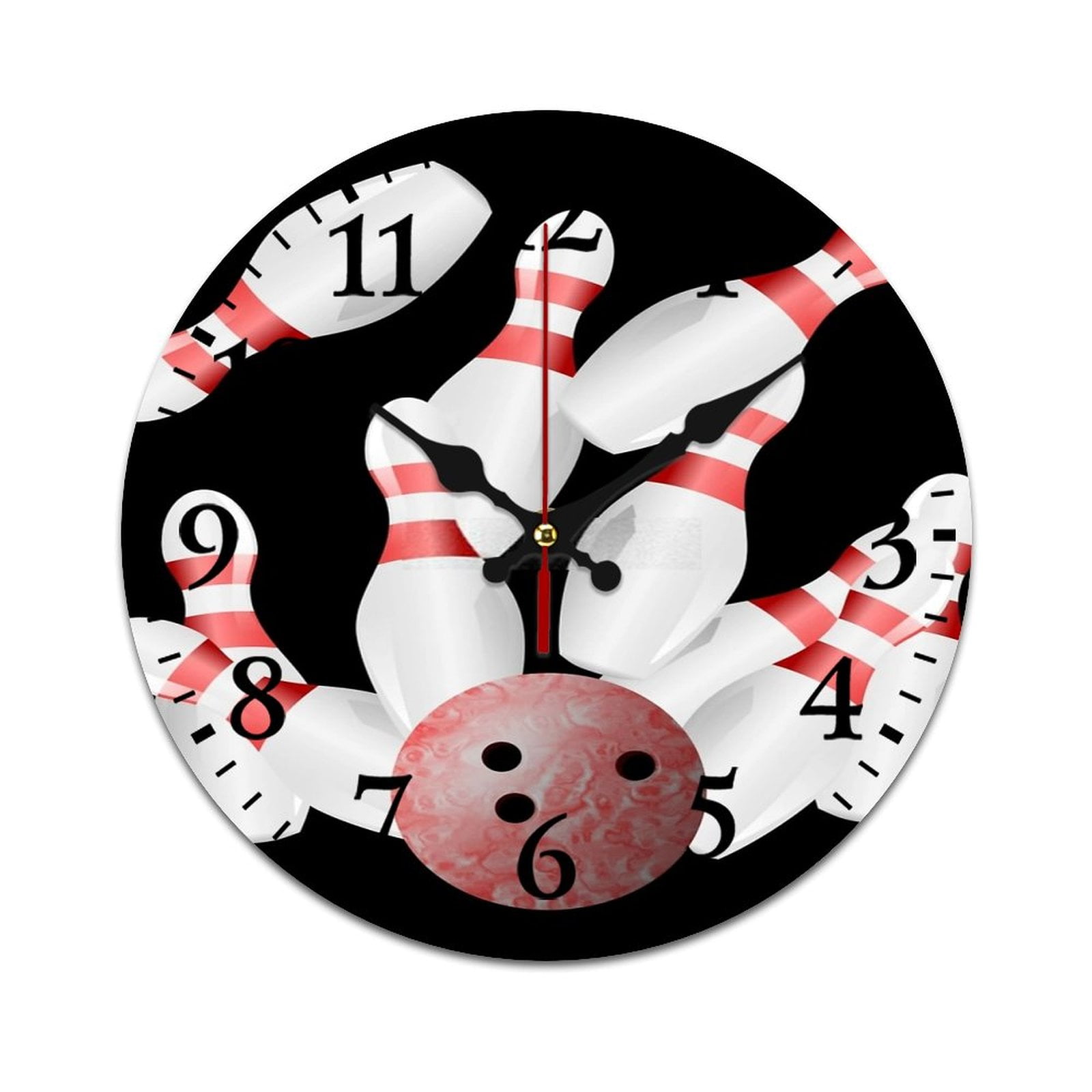 Ten-pin Bowling Strike Graphic Wall Clock Modern Design Clocks Wall ...