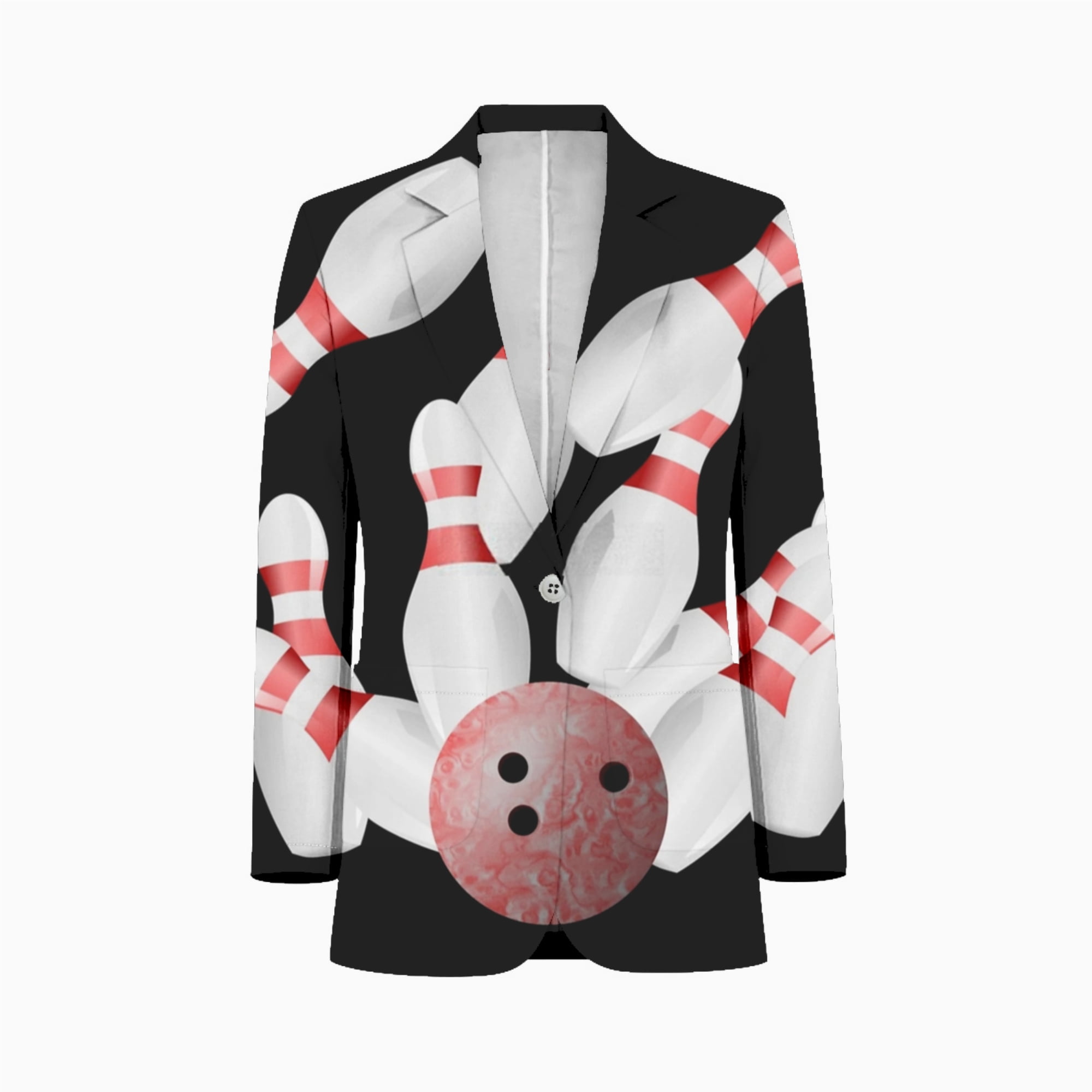 Ten-pin bowling strike Graphic Mens Suits Shawl Collar Slim Fit Suit ...