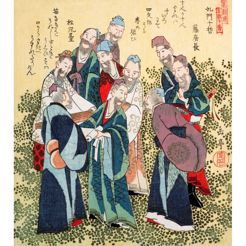 Ten wise men amongst the disciples of Confucius Poster Print by Gakutei ...