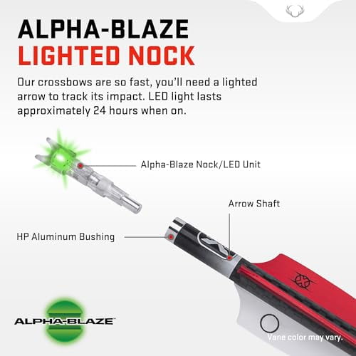 TenPoint EVO-X Lighted CenterPunch - 20" Carbon Crossbow Arrows, Pack ...