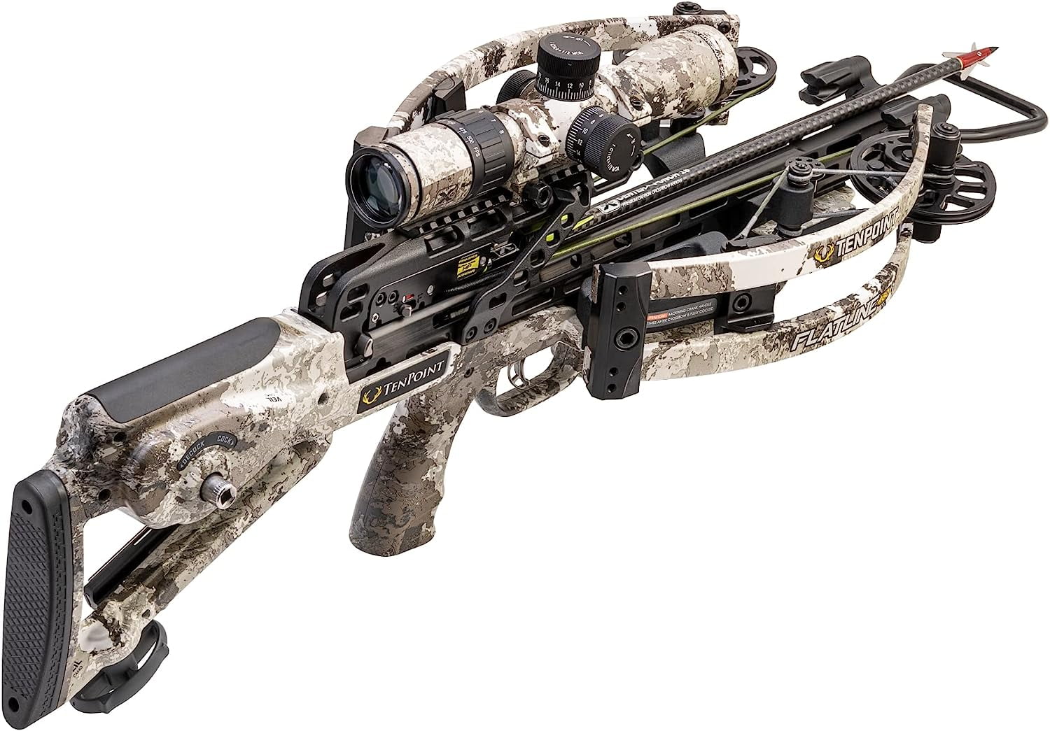 TenPoint Flatline 460 FPS Compact Crossbow, 100 Yard EVO-X Marksman ...